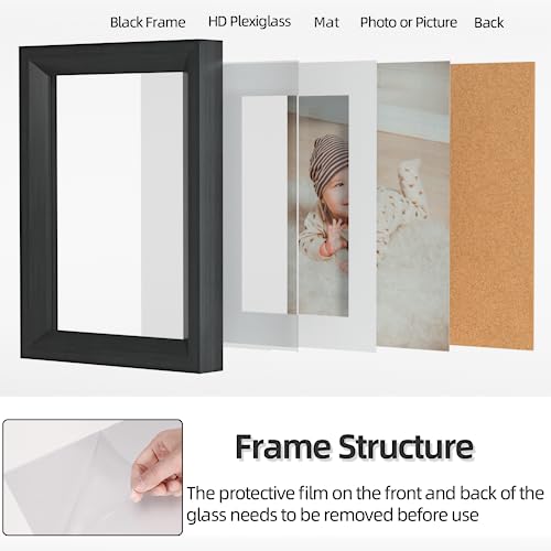 Vannesse Black Picture Frames Collage Wall Decor Set,12 Pack Gallery Wall Photo Frame Set with Four 4×6, Four 5×7,Two 6×8,Two 8×10 Solid Wood Picture Frames for Wall Hanging and Tabletop Display (12pack(Black))