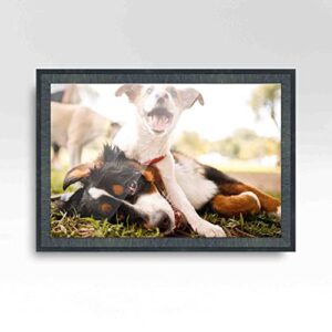 32x24 Frame Black Real Wood Picture Frame Width 1.25 Inches | Interior Frame Depth 0.25 Inches | Asbury Black Modern Photo Frame Complete with UV Acrylic, Foam Board Backing & Hanging Hardware