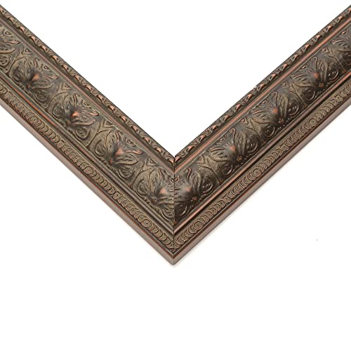 5x10 Ornate Brown Real Wood Picture Frame Width 1.5 Inches | Interior Frame Depth 0.5 Inches | Zisa Ornate Photo Frame Complete with UV Acrylic, Foam Board Backing & Hanging Hardware