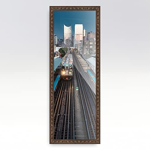 5x10 Ornate Brown Real Wood Picture Frame Width 1.5 Inches | Interior Frame Depth 0.5 Inches | Zisa Ornate Photo Frame Complete with UV Acrylic, Foam Board Backing & Hanging Hardware