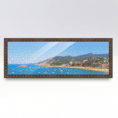 5x10 Ornate Brown Real Wood Picture Frame Width 1.5 Inches | Interior Frame Depth 0.5 Inches | Zisa Ornate Photo Frame Complete with UV Acrylic, Foam Board Backing & Hanging Hardware