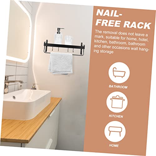 Cabilock 1 Set Nail Free Rack Shelves for Storage Wall Mounted Storage Hangers Wall Mounted Clothing Rack Bathroom Wall Shelf Bathroom Storage Organizer Bath Towel Holder Nail-Free Rack