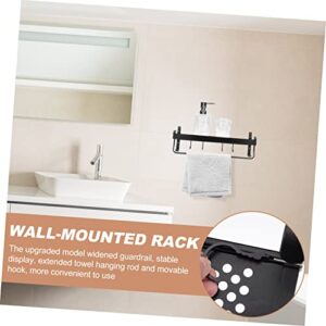 Cabilock 1 Set Nail Free Rack Shelves for Storage Wall Mounted Storage Hangers Wall Mounted Clothing Rack Bathroom Wall Shelf Bathroom Storage Organizer Bath Towel Holder Nail-Free Rack