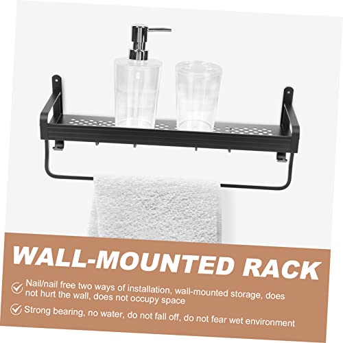 Cabilock 1 Set Nail Free Rack Shelves for Storage Wall Mounted Storage Hangers Wall Mounted Clothing Rack Bathroom Wall Shelf Bathroom Storage Organizer Bath Towel Holder Nail-Free Rack