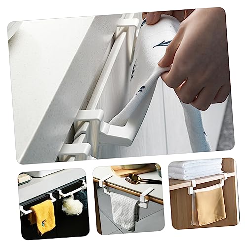 Homoyoyo 2pcs Over Cabinet Rack Wall Mount Towel Organizer Bathroom Towel Organizer Towel Holder Cabinet Towel Organizer Hanging Storage Box Shelf Tower Hanger Towel Rack abs White