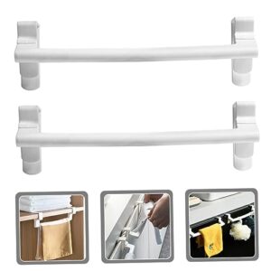 Homoyoyo 2pcs Over Cabinet Rack Wall Mount Towel Organizer Bathroom Towel Organizer Towel Holder Cabinet Towel Organizer Hanging Storage Box Shelf Tower Hanger Towel Rack abs White