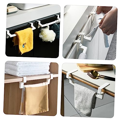 Homoyoyo 2pcs Over Cabinet Rack Wall Mount Towel Organizer Bathroom Towel Organizer Towel Holder Cabinet Towel Organizer Hanging Storage Box Shelf Tower Hanger Towel Rack abs White