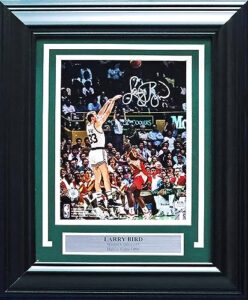 larry bird autographed framed 8x10 photo celtics psa/dna stock #218619