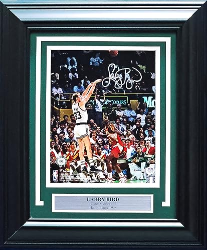 Larry Bird Autographed Framed 8x10 Photo Celtics PSA/DNA Stock #218619