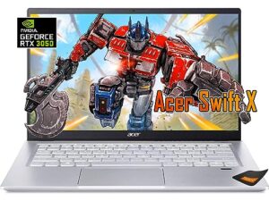 acer swift x 14" fhd 100% srgb slim laptop | amd ryzen 5 5600u | nvidia geforce rtx 3050 | 8gb lpddr4x | wi-fi 6 | backlit keyboard | windows 11 home | w/mousepad (8gb lpddr4x ram | 2tb pcie ssd)