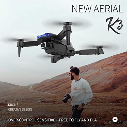 Drone with 1080P Dual HD Camera - 2023 Upgradded RC Quadcopter for Adults and Kids, WiFi FPV RC Drone for Beginners Live Video HD Wide Angle RC Aircraft, 2 Batteries，Trajectory Flight, Altitude Hold（Black）