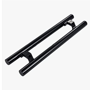 sucheta door hardware,round matte black push pull bar handle,heavy duty double sided modern door handle,modern sliding barn door handle,glass handles,interior or exterior (size: 60x40cm)