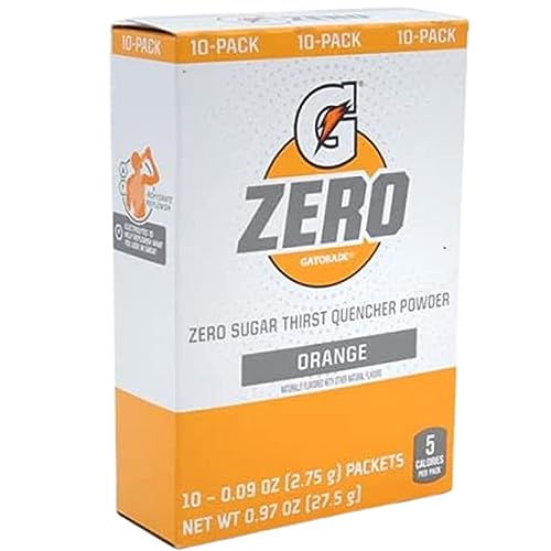 Gatorade G ZERO Orange Sports Drink Mix - Pack of 3 (30 packets in total)