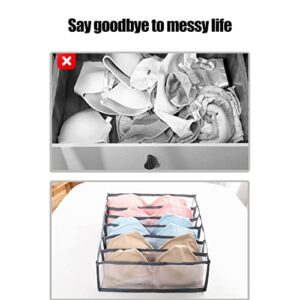 jerss Underwear Storage Box Grid Drawer Material Bra Socks for Organizing Bag Nylon Drawer Organizers (7 Grids)