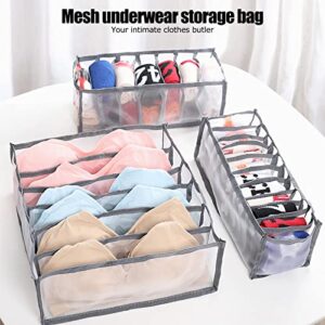 jerss Underwear Storage Box Grid Drawer Material Bra Socks for Organizing Bag Nylon Drawer Organizers (7 Grids)