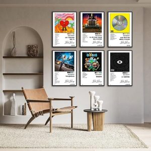 HGKNCF Bad Bunny Album Cover Posters for Room Aesthetic Set of 6 Music Posters Wall Art, Rapper Posters Wall Decor,Bad Bunny Signed Limited Artwork Picture for Teens Girls College Girls Dorm Decor