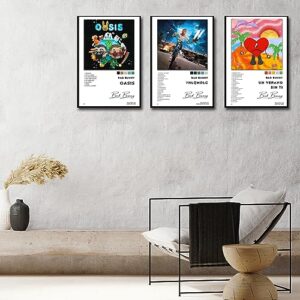 HGKNCF Bad Bunny Album Cover Posters for Room Aesthetic Set of 6 Music Posters Wall Art, Rapper Posters Wall Decor,Bad Bunny Signed Limited Artwork Picture for Teens Girls College Girls Dorm Decor