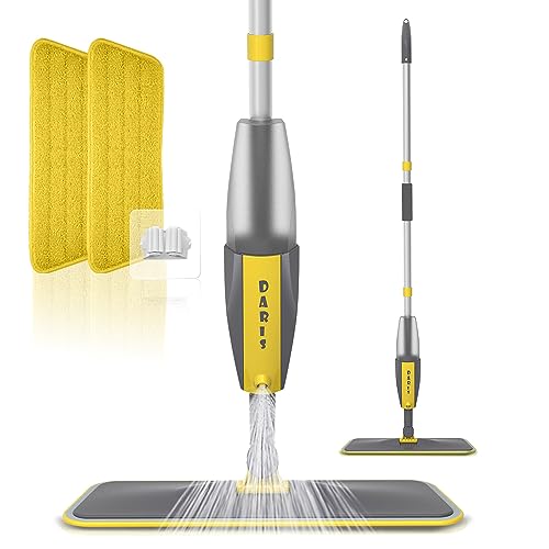 Spray Mop with Reusable Microfiber Pads Dry and Wet Floor Cleaner Mop Holder and Scraper for Home and Office Cleaning