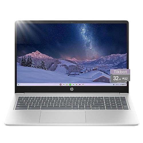 HP Chromebook 2023 New Laptop - Google Chrome - 8GB RAM 64GB eMMC 32G SD Card - 15.6inch FHD IPS Display - Intel Processor N200 - Backlit Keyboard - WiFi 6 - USB-C - Fast Charge