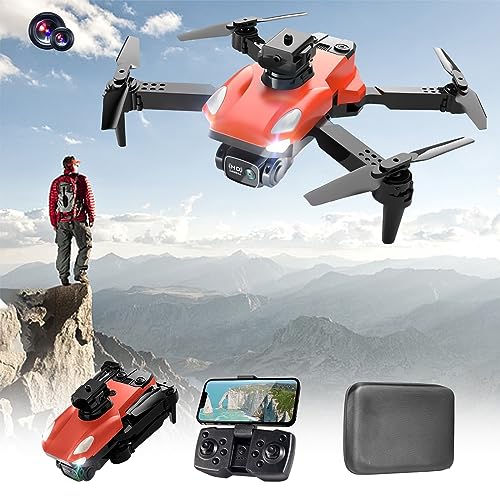 Foldable Drone with Camera, HD 1080P Camera FPV Drone,Beginner Gesture Control Drone,Obstacle Avoidance,Headless Mode,WiFi Remote Control Quadcopter Drone,Cool Lightweight with Lights (Orange)