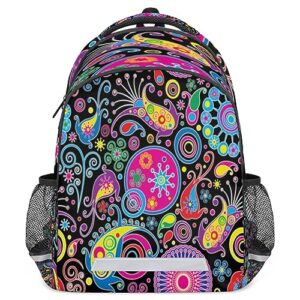 gzleyigou tribal paisley school backpacks for boys girls ethnic paisley bookbag for teen girls travel schoolbag for boys girls middle high school bookbags