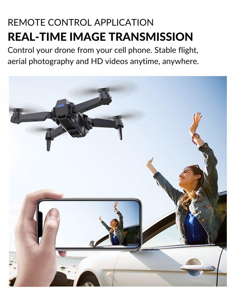 Raptor 8K Drone - Mini Drone with 4K HD Video Camera - Professional Drone for Beginners Kids and Adults - Foldable Quadcopter, Panoramic Mode 120º, Slow Motion Mode, 360º Rotation