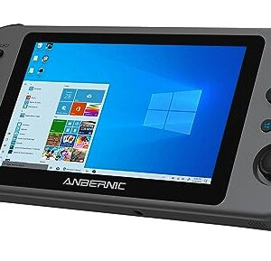 WIN600 Handheld PC Game Console 5.94 Inch IPS Touch Screen Preset Windows10 Home Edition System 256GB M.2 SSD (Black)