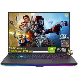 asus rog strix g15 gaming laptop 15.6" wqhd ips 165hz (100% dci-p3) amd octa-core ryzen 7 6800h (beat i7-11370h) 16gb ram 1tb ssd geforce rtx 3060 6gb graphics usb-c backlit win11 black + hdmi cable