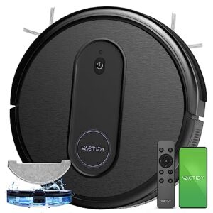 vactidy nimble t7 robot vacuum and mop combo, wifi/app/alexa/siri control, robotic vacuum cleaner with schedule, 2 in 1 watertank & dustbin, self-charging, slim, ideal for hard floor, pet hair, carpet