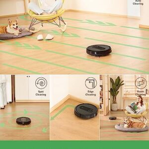 Vactidy Nimble T7 Robot Vacuum and Mop Combo, WiFi/App/Alexa/Siri Control, Robotic Vacuum Cleaner with Schedule, 2 in 1 Watertank & Dustbin, Self-Charging, Slim, Ideal for Hard Floor, Pet Hair, Carpet