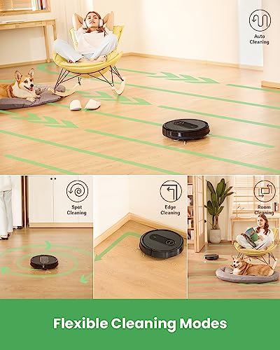 Vactidy Nimble T7 Robot Vacuum and Mop Combo, WiFi/App/Alexa/Siri Control, Robotic Vacuum Cleaner with Schedule, 2 in 1 Watertank & Dustbin, Self-Charging, Slim, Ideal for Hard Floor, Pet Hair, Carpet