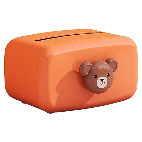 Paper Towel Holder Tissue Box Cover Cute Rectangle Napkin Holder Cartoon Bear Wipes Dispenser for Home Bathroom Kitchen Office Table Wall Paper Towel Dispenser