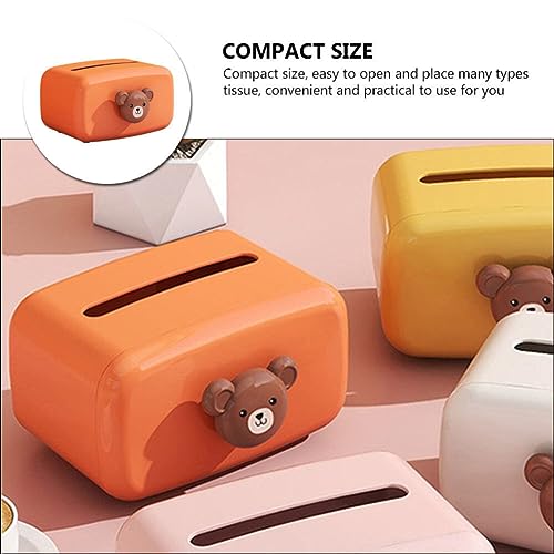 Paper Towel Holder Tissue Box Cover Cute Rectangle Napkin Holder Cartoon Bear Wipes Dispenser for Home Bathroom Kitchen Office Table Wall Paper Towel Dispenser