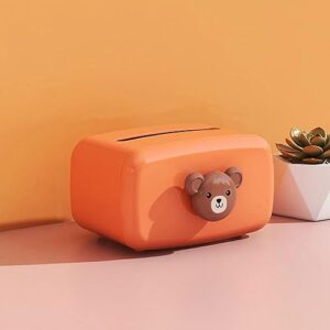 Paper Towel Holder Tissue Box Cover Cute Rectangle Napkin Holder Cartoon Bear Wipes Dispenser for Home Bathroom Kitchen Office Table Wall Paper Towel Dispenser