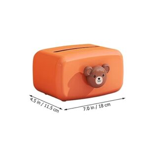 Paper Towel Holder Tissue Box Cover Cute Rectangle Napkin Holder Cartoon Bear Wipes Dispenser for Home Bathroom Kitchen Office Table Wall Paper Towel Dispenser