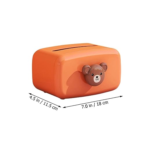 Paper Towel Holder Tissue Box Cover Cute Rectangle Napkin Holder Cartoon Bear Wipes Dispenser for Home Bathroom Kitchen Office Table Wall Paper Towel Dispenser