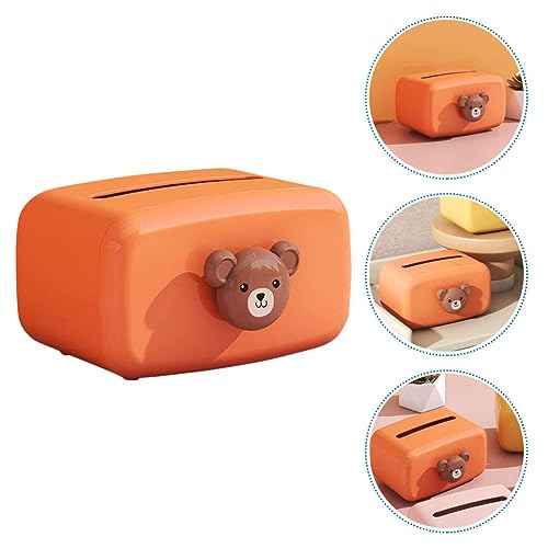 Paper Towel Holder Tissue Box Cover Cute Rectangle Napkin Holder Cartoon Bear Wipes Dispenser for Home Bathroom Kitchen Office Table Wall Paper Towel Dispenser