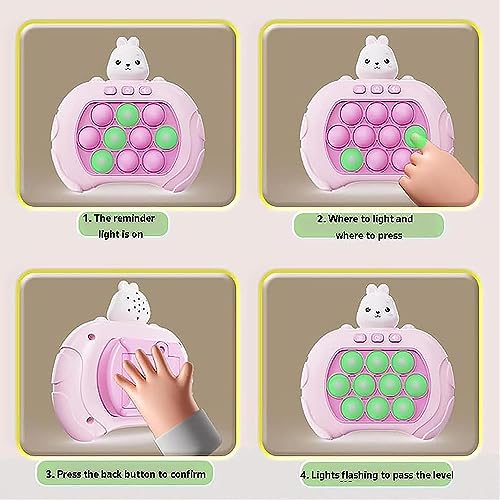 Pocket Game for Kid, Quick Push Bubble Competitive Game Console Series,2 Pcs Children's Decompression Breakthrough Puzzle Game Machine, Cool Pocket Game Kids, Mini Portable (Duck+Bear)