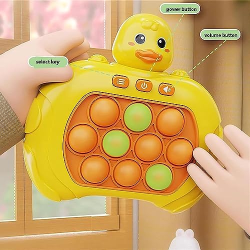 Pocket Game for Kid, Quick Push Bubble Competitive Game Console Series,2 Pcs Children's Decompression Breakthrough Puzzle Game Machine, Cool Pocket Game Kids, Mini Portable (Duck+Bear)