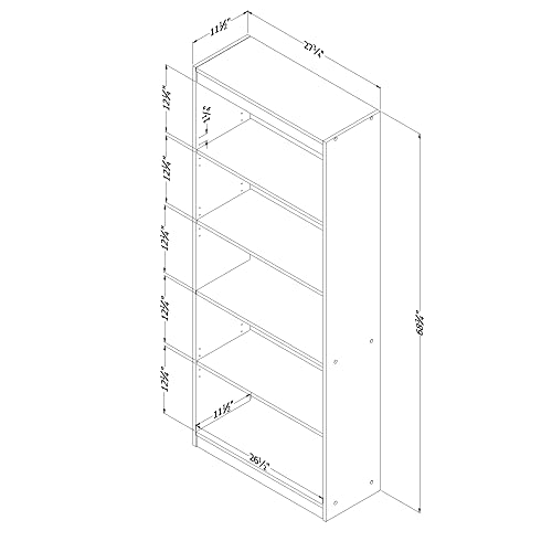 South Shore Furniture Axess 5-Shelf Bookcase Royal Cherry