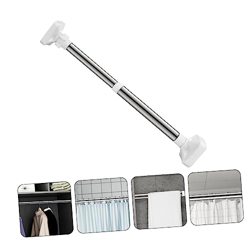 Zerodeko 1pc Hole-free Telescopic Rod Adjustable Curtain Rod Tension Shower Curtain Rod Cabinet Curtain Adjustable Cupboard Bars Towel Storage Bar Spring Rods for Curtains Multifunction Abs