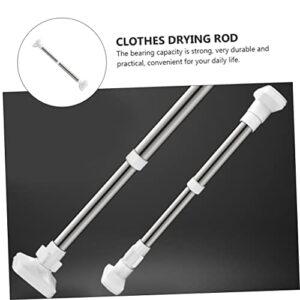 Zerodeko 1pc Hole-free Telescopic Rod Adjustable Curtain Rod Tension Shower Curtain Rod Cabinet Curtain Adjustable Cupboard Bars Towel Storage Bar Spring Rods for Curtains Multifunction Abs