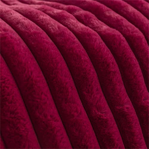 ZHAOLEI Red Super Soft Velvet Vertical Duvet Cover Set Double King Bed 4pcs Plush Bedding Set Flat Sheet Pillow Case (Color : D, Size : 200 * 230cm)