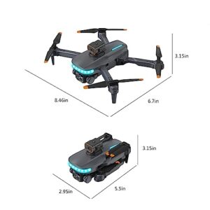 Mini Drone with Camera for Adults 4k Long Range with Color LED Lights Altitude Hold Headless Mode 2.4Ghz Fpv Rc Drone for Kids 8-12 Rc Plane Flying Toys Personalized Birthday Gifts Cool Stuff (Black)