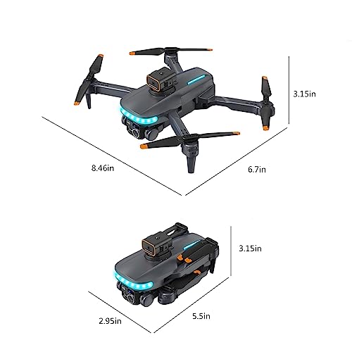 Mini Drone with Camera for Adults 4k Long Range with Color LED Lights Altitude Hold Headless Mode 2.4Ghz Fpv Rc Drone for Kids 8-12 Rc Plane Flying Toys Personalized Birthday Gifts Cool Stuff (Black)