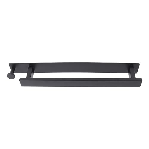 Mothinessto Bath Towel Storage Rack Durable Seamless Black Sturdy Towel Holder for Bathroom