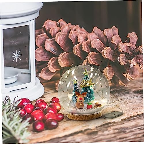 ORFOFE Christmas Clear Ball 1pc Decorative Lights Christmas Ornaments Glow Decorations Music Decor Light up Snow Globe LED Christmas Glass Ball Bedside Decorative Light Desktop Lamp