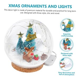 ORFOFE Christmas Clear Ball 1pc Decorative Lights Christmas Ornaments Glow Decorations Music Decor Light up Snow Globe LED Christmas Glass Ball Bedside Decorative Light Desktop Lamp