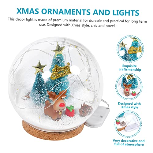 ORFOFE Christmas Clear Ball 1pc Decorative Lights Christmas Ornaments Glow Decorations Music Decor Light up Snow Globe LED Christmas Glass Ball Bedside Decorative Light Desktop Lamp