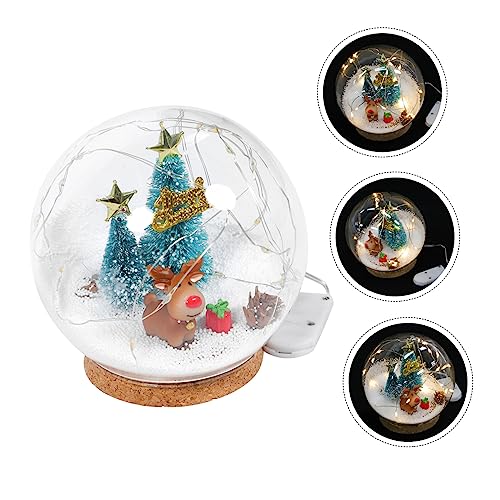 ORFOFE Christmas Clear Ball 1pc Decorative Lights Christmas Ornaments Glow Decorations Music Decor Light up Snow Globe LED Christmas Glass Ball Bedside Decorative Light Desktop Lamp